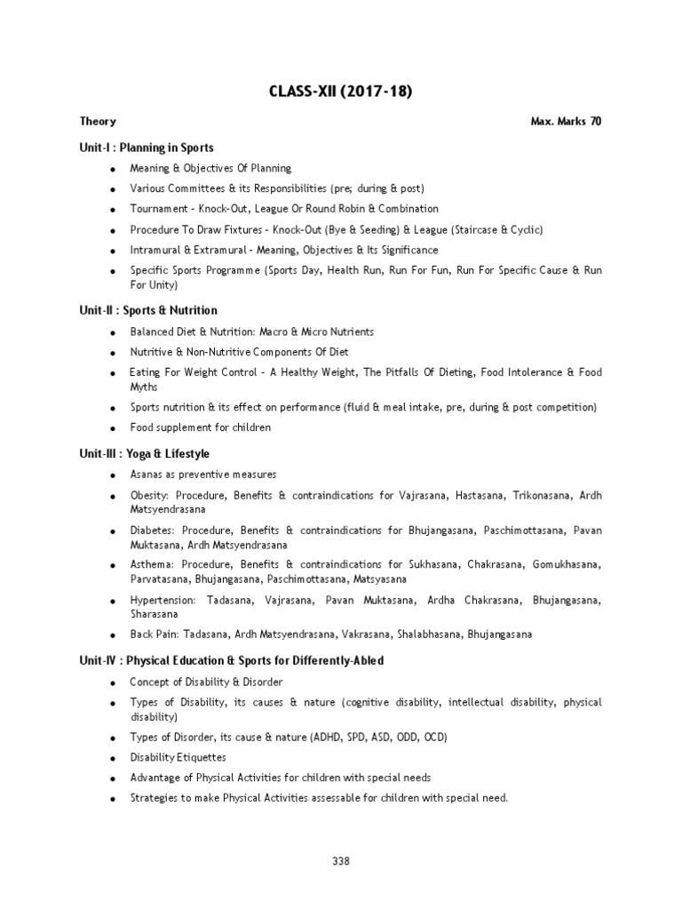 Physical Education Class12th 2017 18 | PDF | Physical Fitness ...