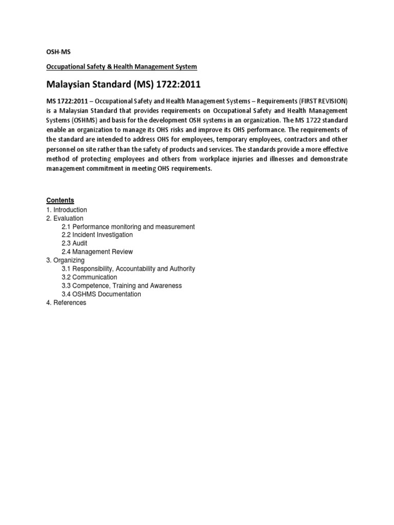 OSHMS | PDF | Occupational Safety And Health | Business