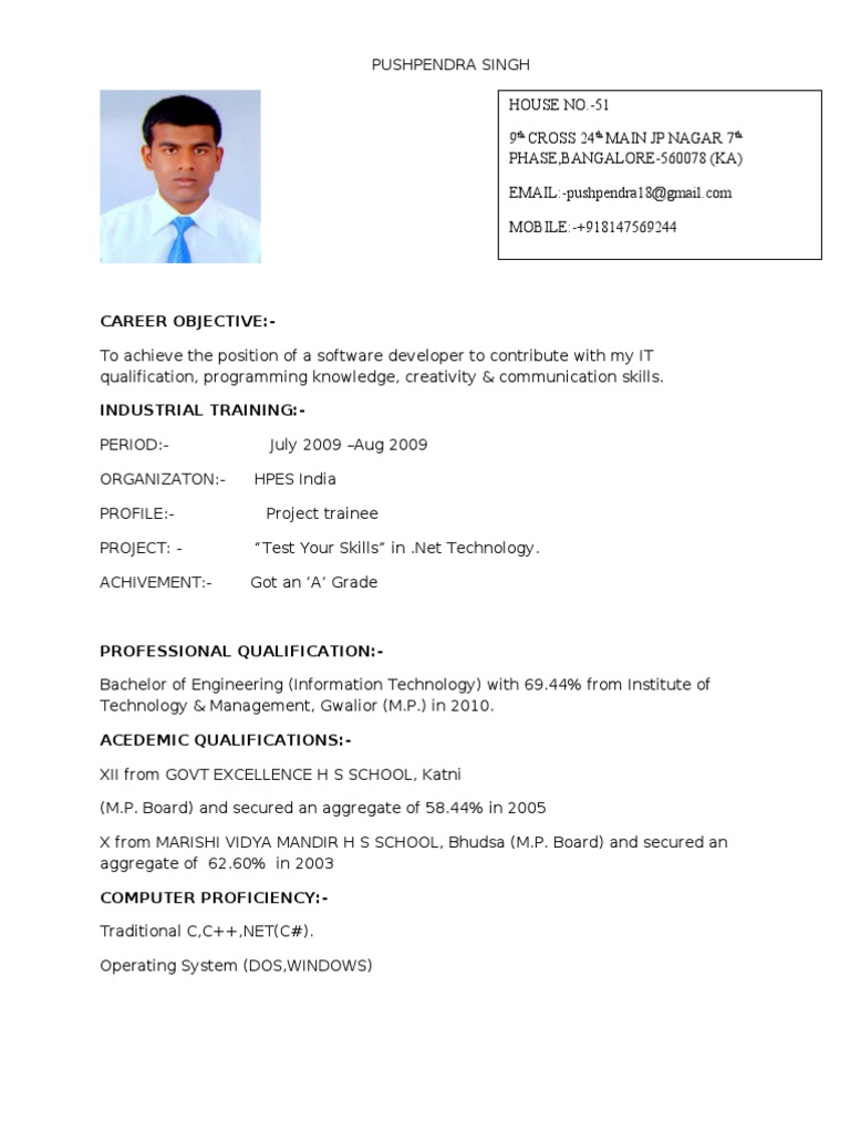 Software Developer Resume of Pushpendra Singh | PDF | Art