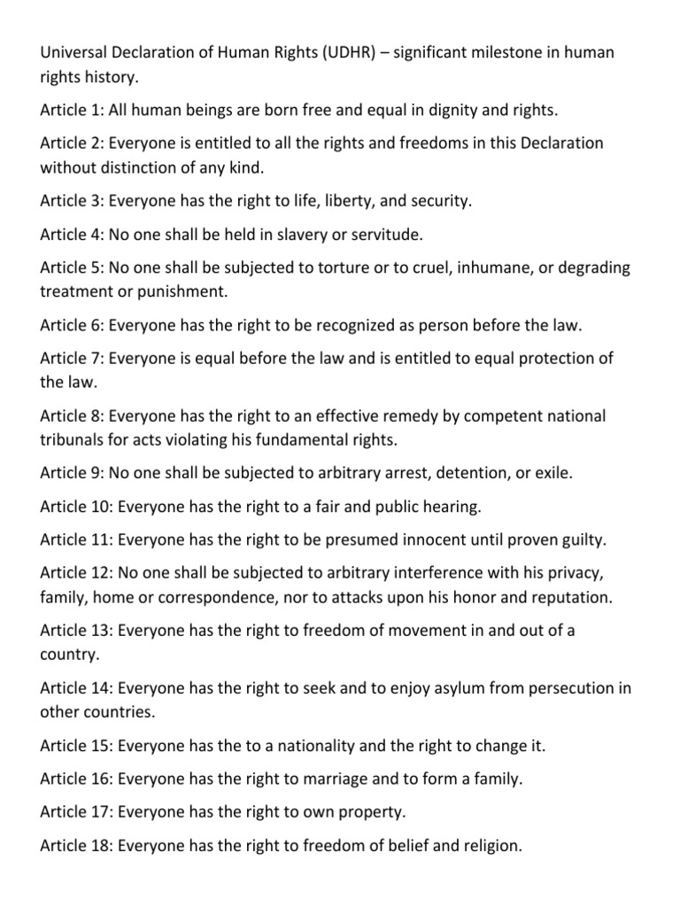 Universal Declaration of Human Rights | PDF | European Convention On ...