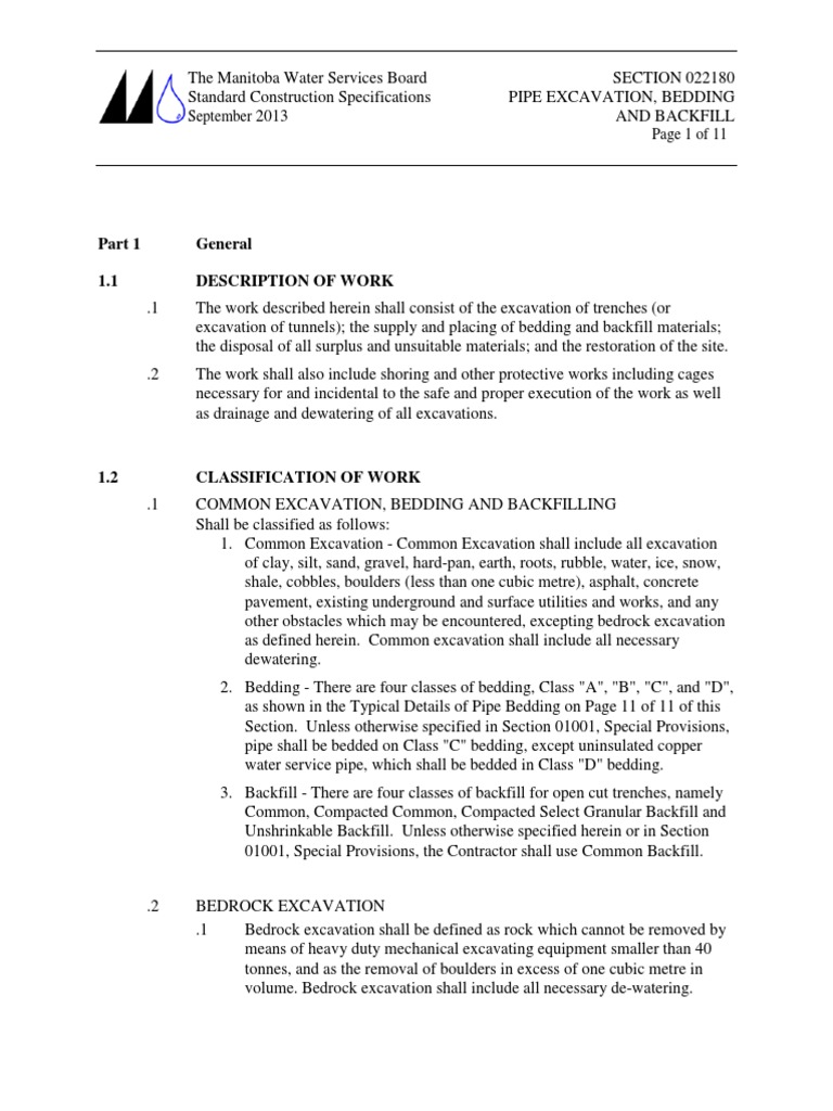Types of Bedding-Pipe-Excavation-And-Backfill PDF | PDF | Road | Road ...