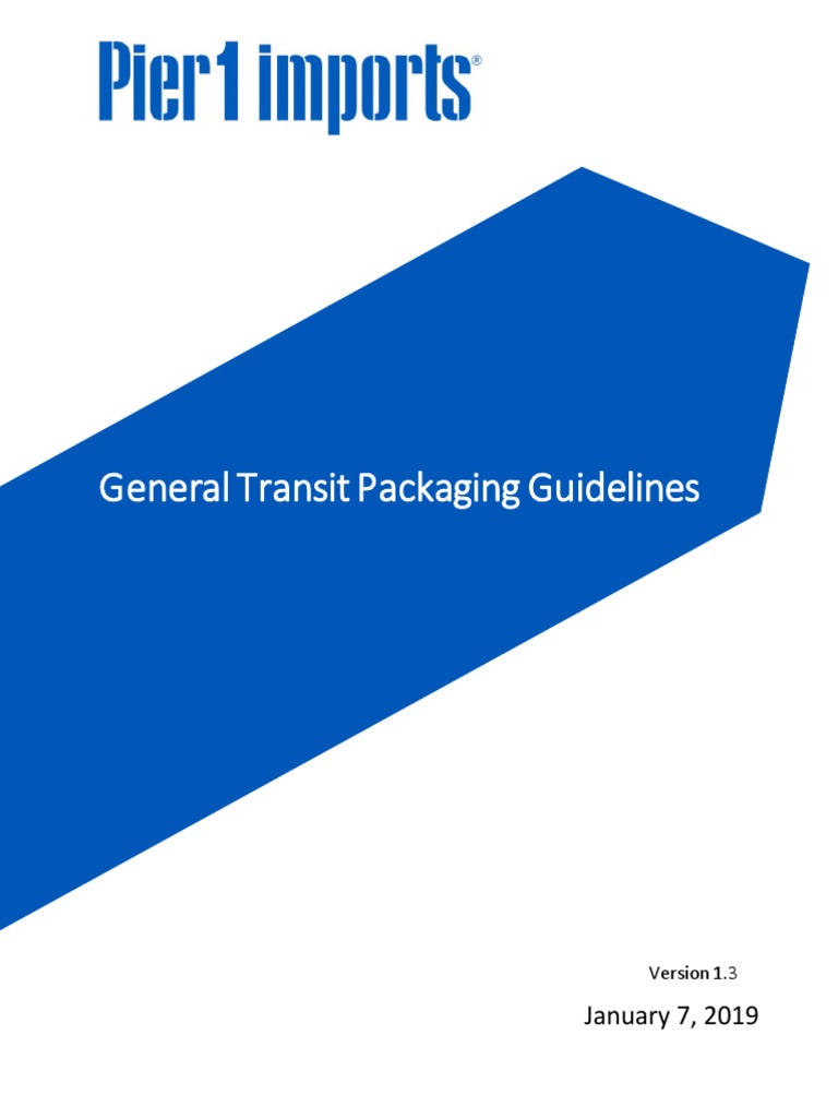 General Transit Packaging Guidelines V1.3 | PDF | Packaging And ...