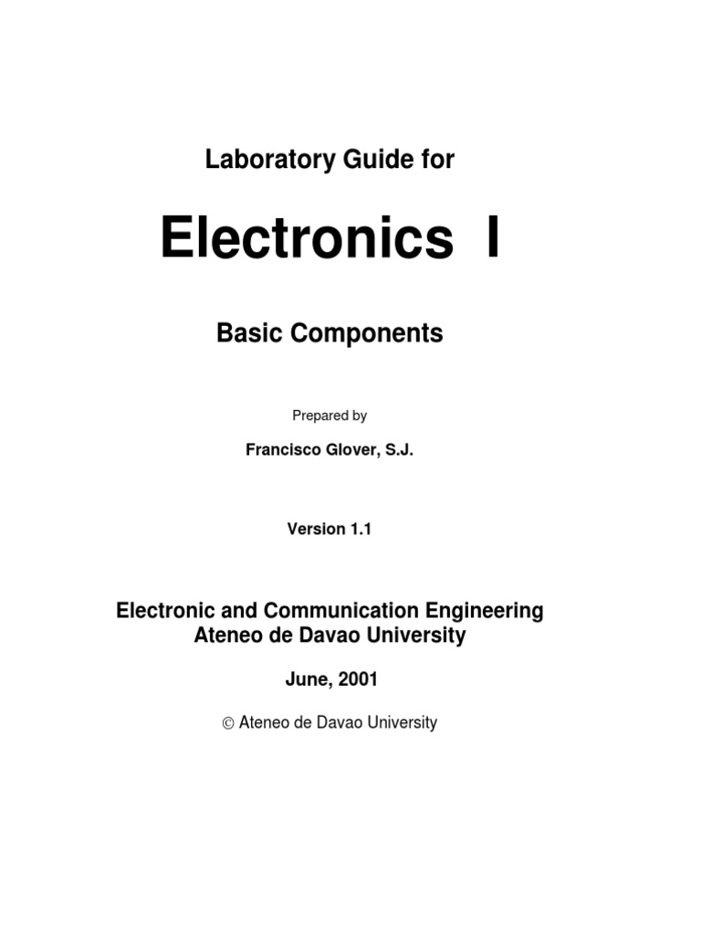 Laboratory Guide For Electronics 1 Basic | PDF | Rectifier | Bipolar ...