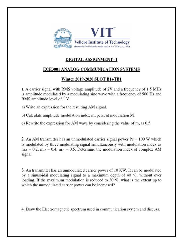 Digital Assignment - One - WS2020 - B1 - Ece3001 - Acs PDF | PDF ...