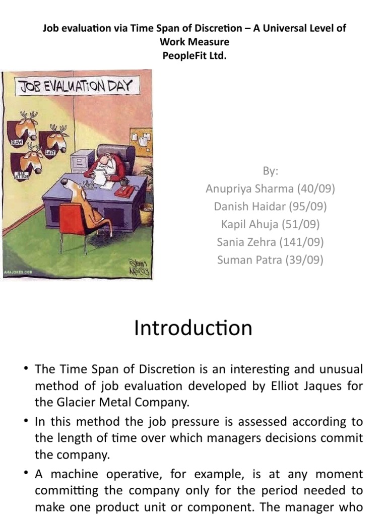 Job Analysis Via Time Span of Discretion | Download Free PDF ...