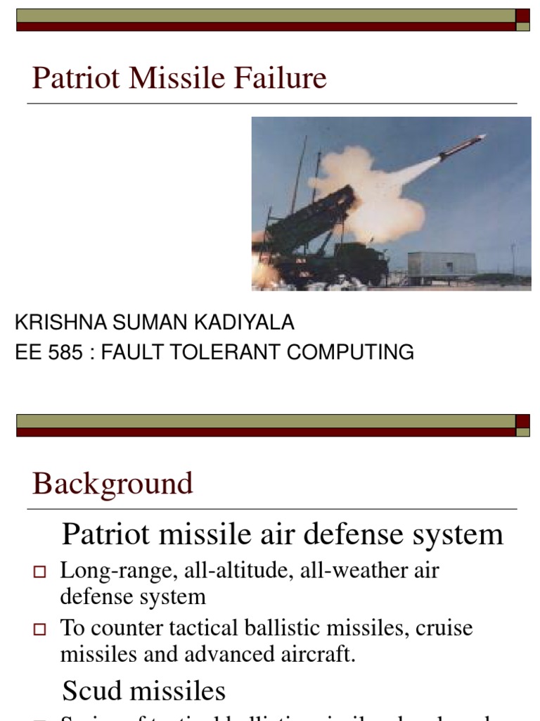 Patriot Missile Failure 1 .1161059184 | PDF | Missile | Explosive Weapons