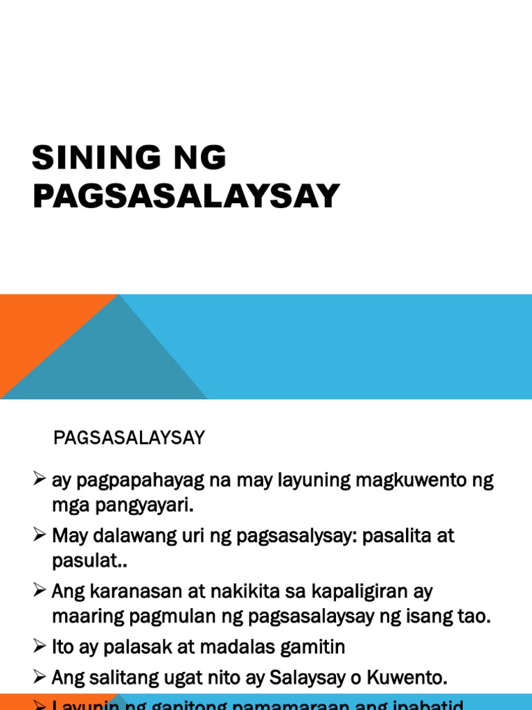 Sining NG Pagsasalaysay | PDF