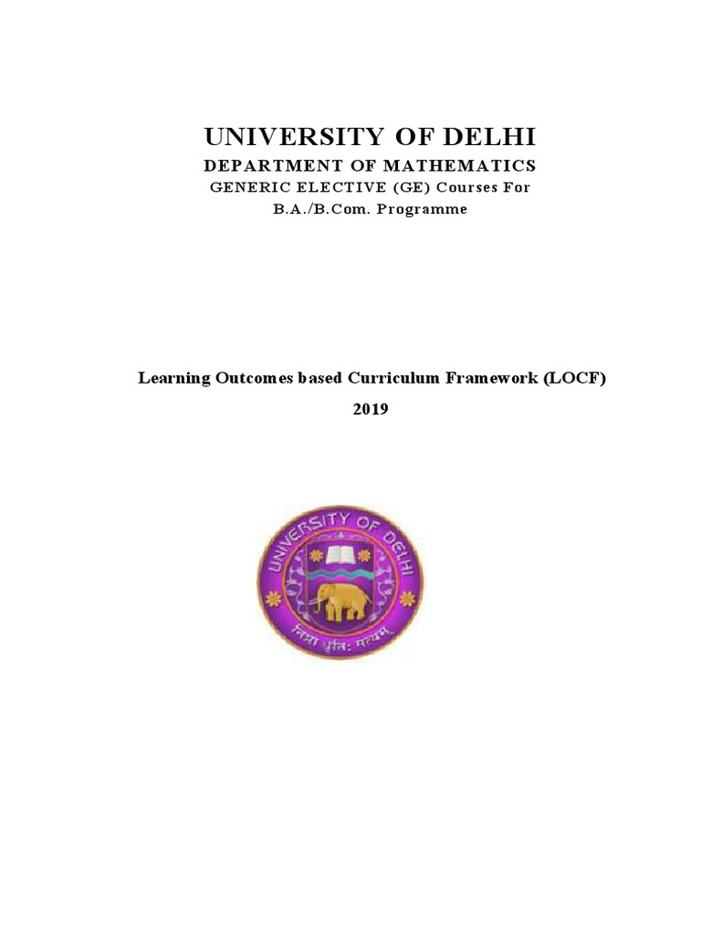 Annexure-79. (GE For BA and BCom (Prog) (REVISED) | PDF | Matrix ...