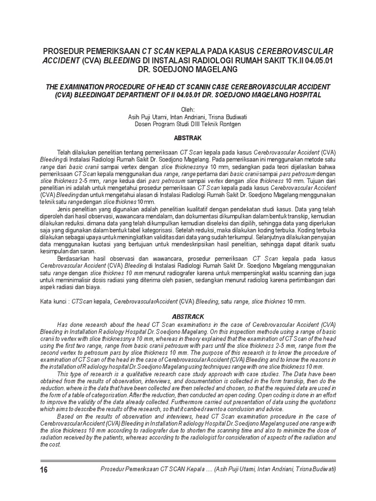 Prosedur Pemeriksaan CT Scan CVD | PDF