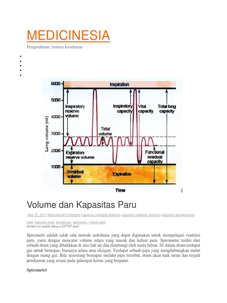 Volume Dan Kapasitas Paru Manusia | PDF