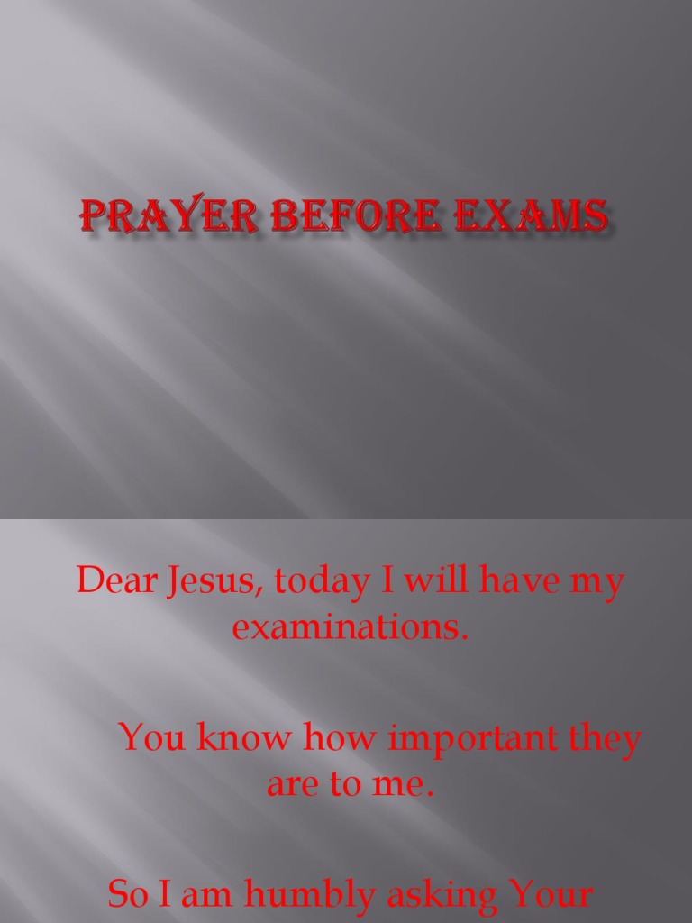 Prayer Before Exams | PDF