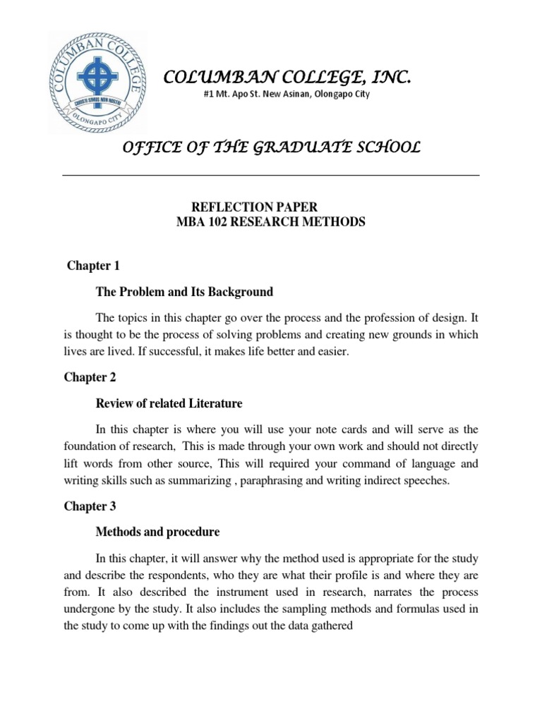 Reflection Paper Mba 102 Final | PDF | Career & Growth