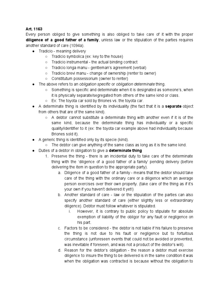 Obligations Under Articles 1163-1178 | PDF | Usury | Loans