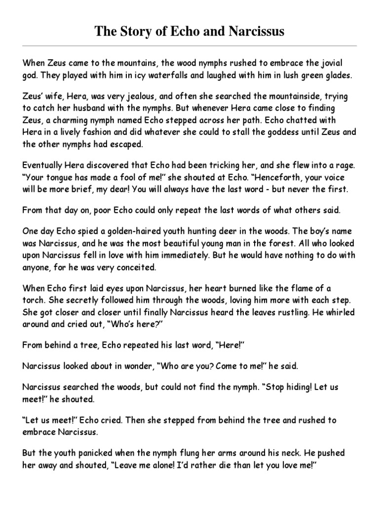 Week 22 - The Story of Echo and Narcissus | PDF