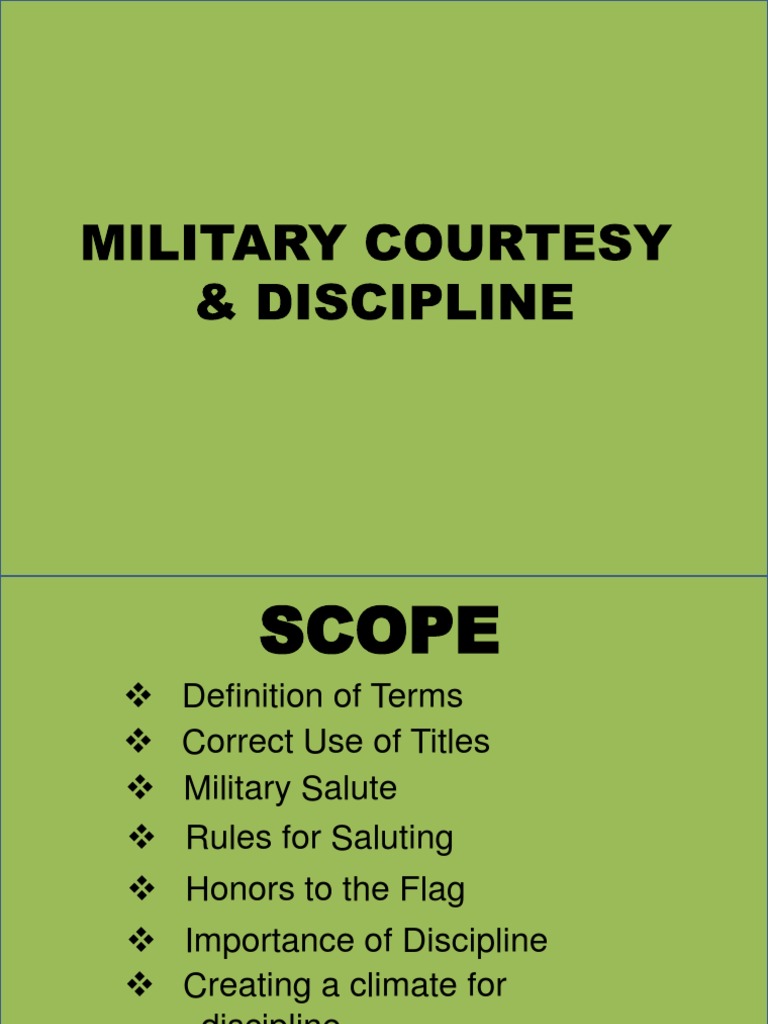 Military Courtesy Discipline | PDF | Sergeant | Officer (Armed Forces)