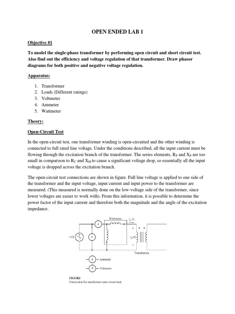 Open Ended Labs | PDF | Transformer | Electrical Impedance