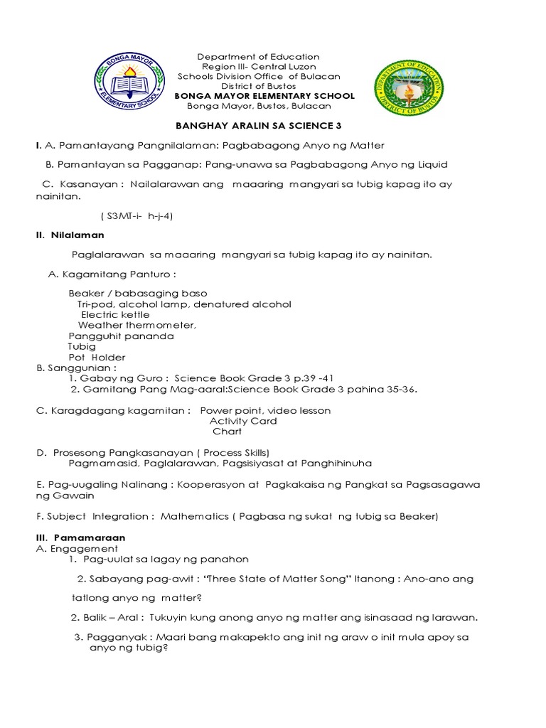 Lesson Plan in Science 3 | PDF
