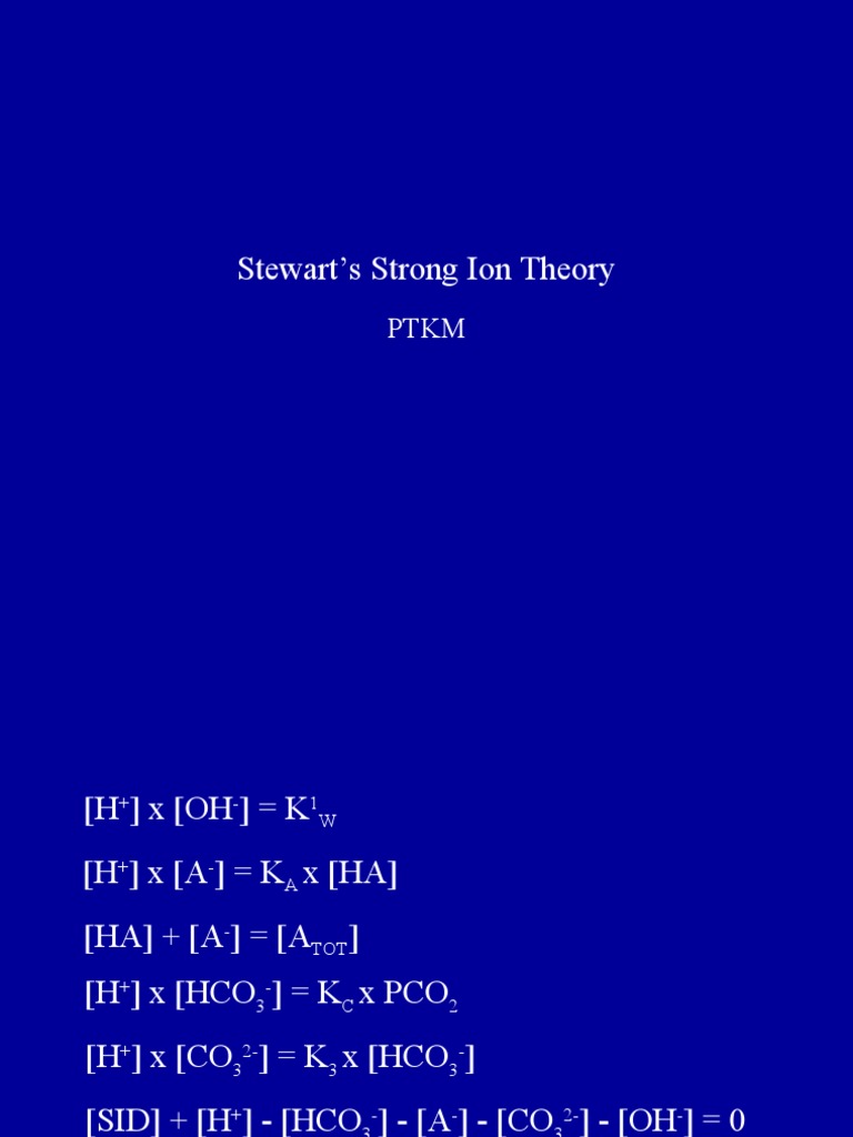 Strong Ion Theory and Plasma pH Dynamics | PDF | Ph | Acid