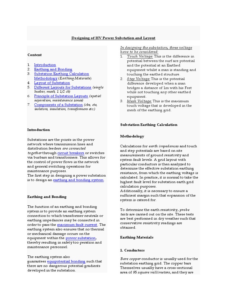 HV Substation Design and Layout Guide | PDF | Electrical Substation ...