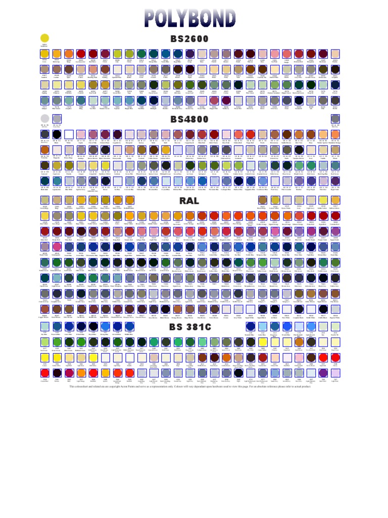 Colour Chart | PDF | Blue | Green