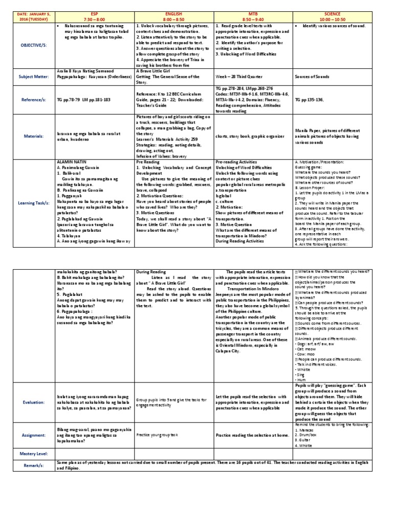 Lesson Plan Deped | PDF