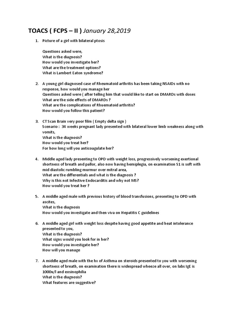 Toacs FCPS - Ii | PDF | Rheumatoid Arthritis | Arthritis