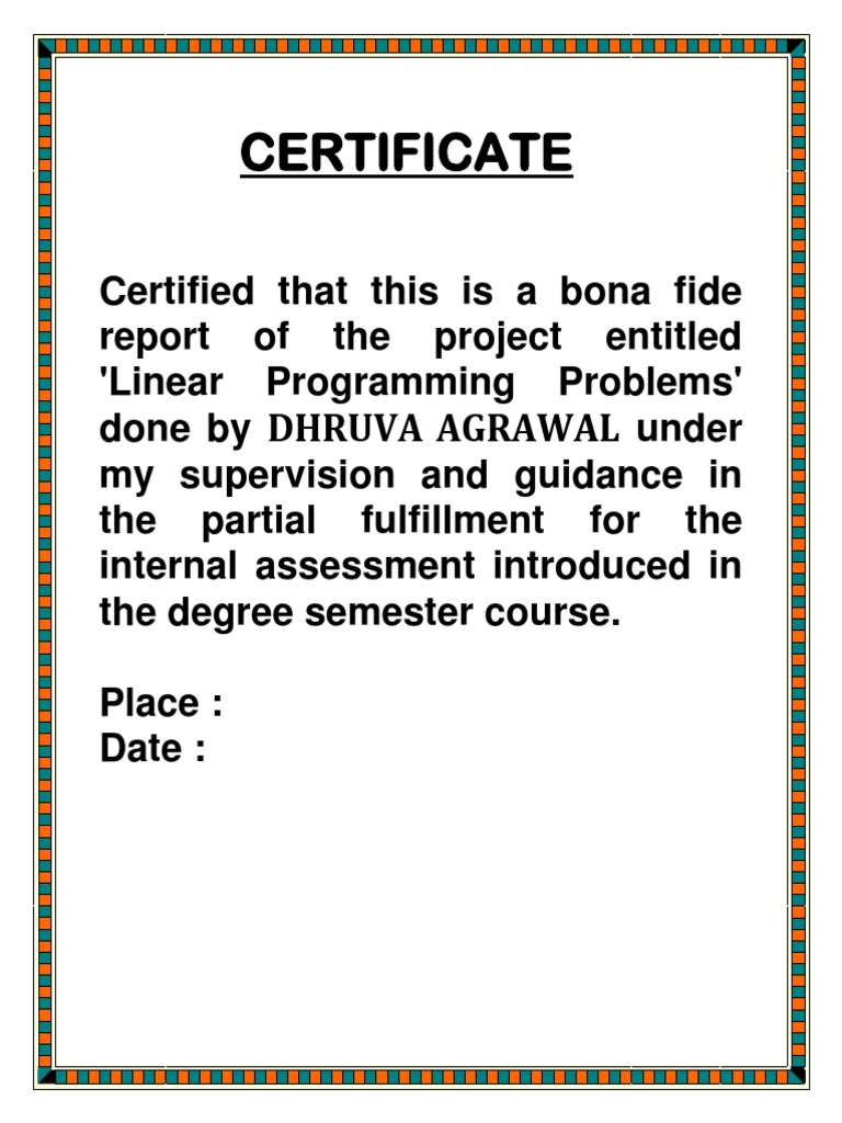 Linear Programming Project Report | PDF | Mathematical Optimization | Linear Programming