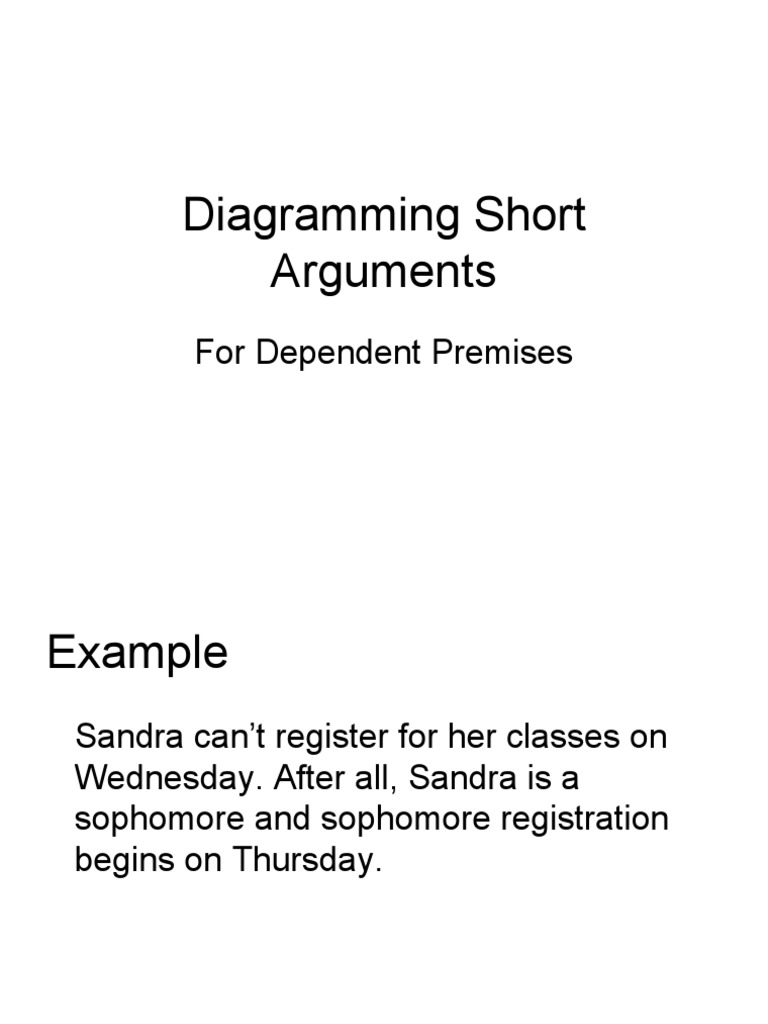 Diagramming Short Arguments For Dependent Premises Pdf Argument