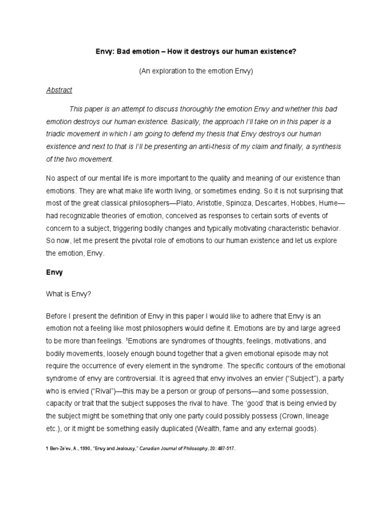 What Is Envy | PDF | Envy | Jealousy