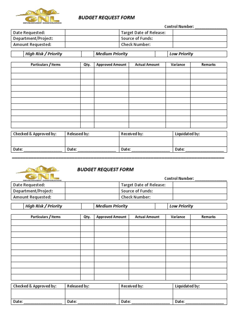 BUDGET REQUEST FORM - Rev | PDF
