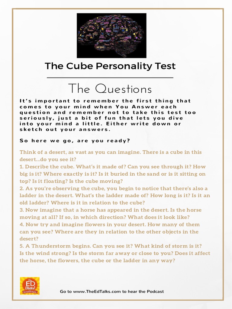 The Cube Personality Test PDF | Download Free PDF | Psychological ...