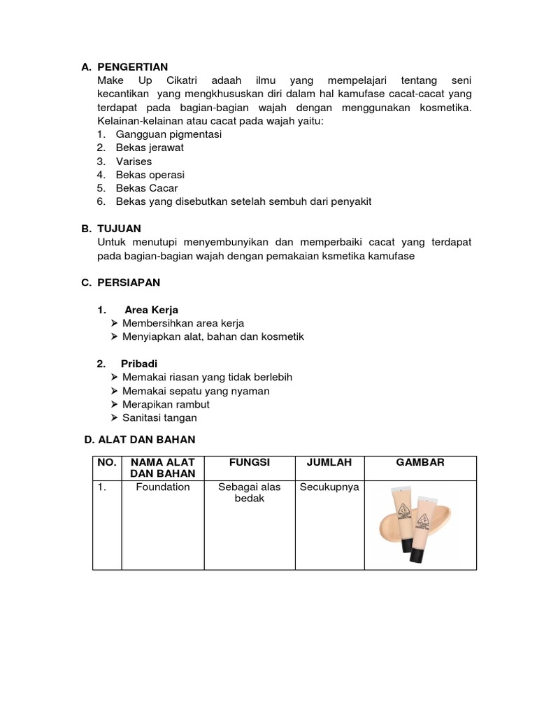 Jobsheet Makeup CIKATRI | PDF