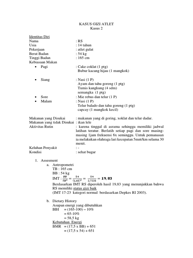 Nutrisi Atlet Remaja | PDF