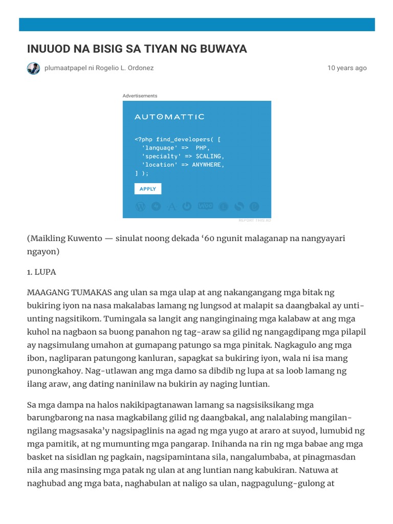 Inuuod Na Bisig Sa Tiyan NG Buwaya165502 | PDF