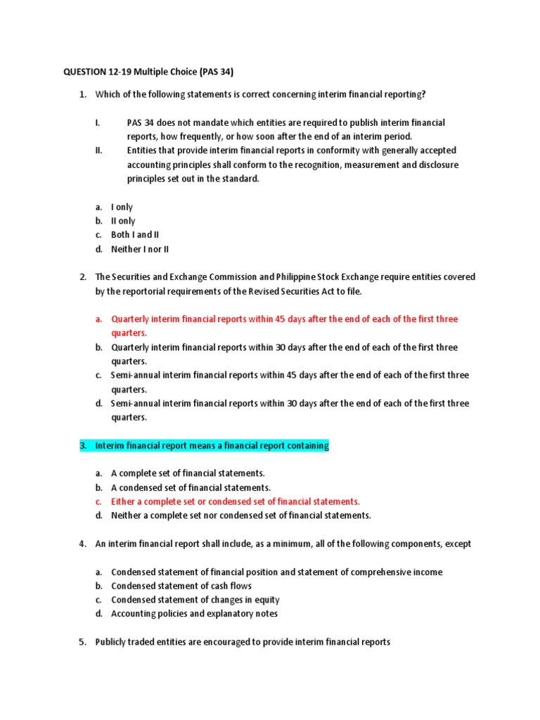 Interim Financial Reporting Guidelines | PDF | Financial Statement ...
