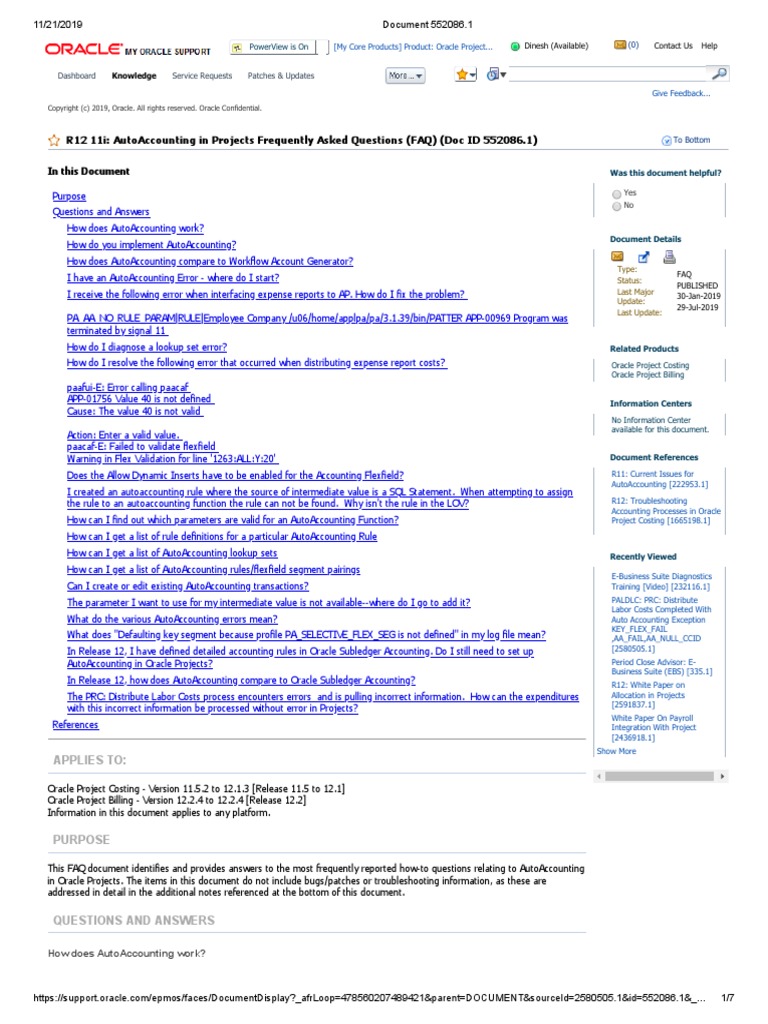 Auto Accounting Errors in Project Accouning | PDF | Parameter (Computer Programming) | Subroutine