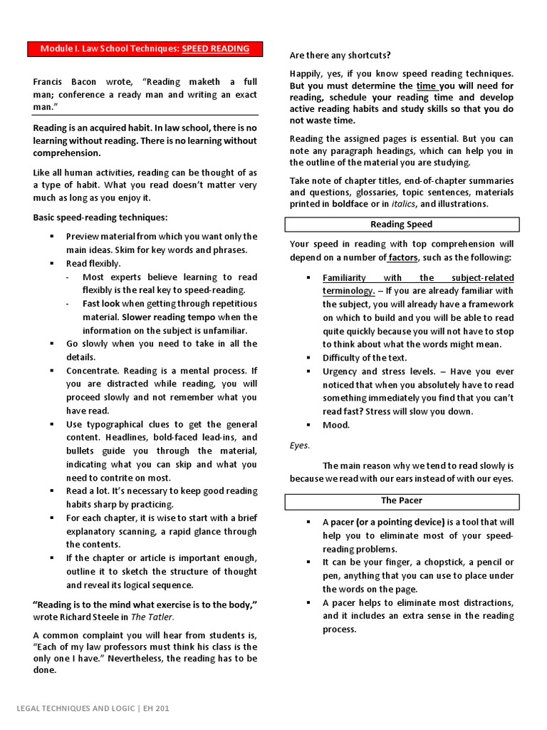 Module 1C - Speed Reading | PDF | Speed Reading | Reading Comprehension