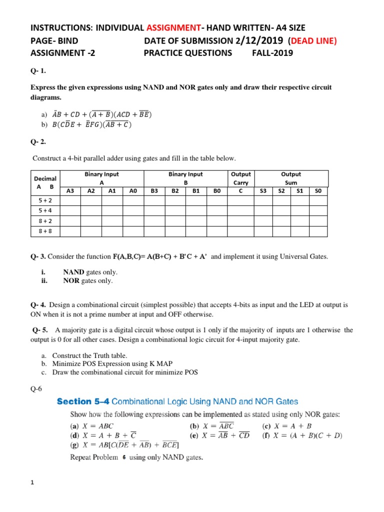 Dld Assignment 2 Fall 2019 Pdf