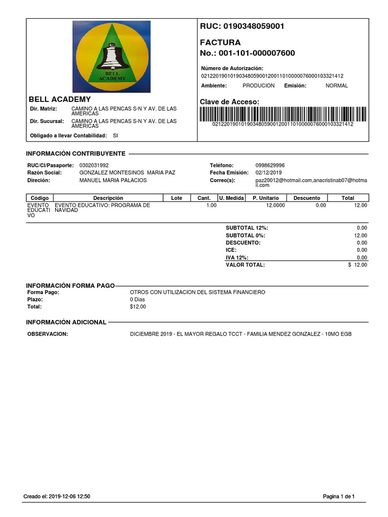 Modelo Factura Ecuador | PDF | Business