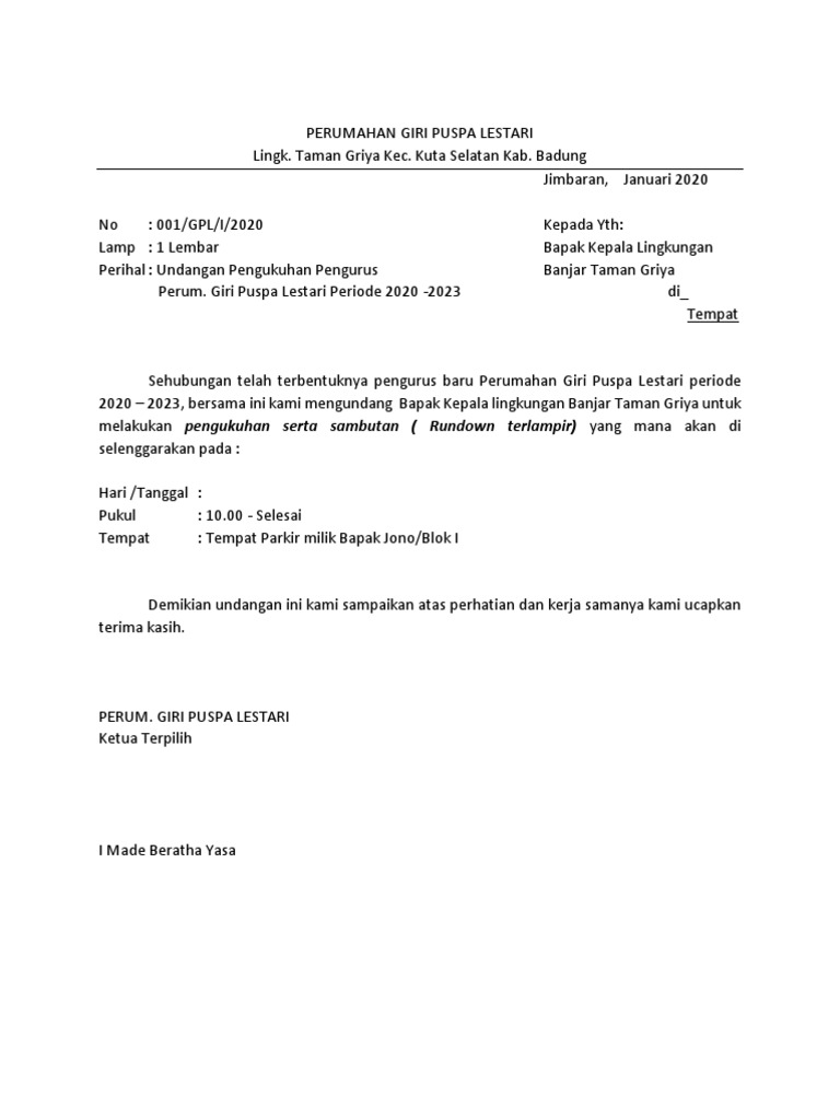 Draft Surat Dan Rundown | PDF