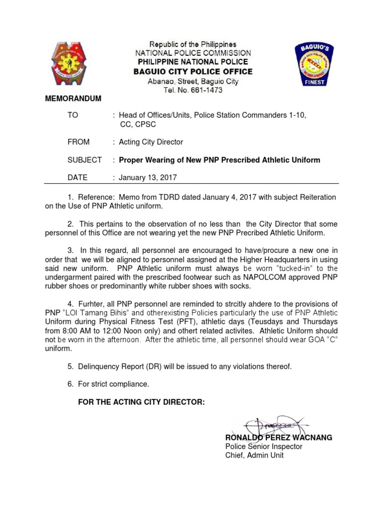 Proper Wearing of New PNP Uniform | PDF | Finance & Money Management ...