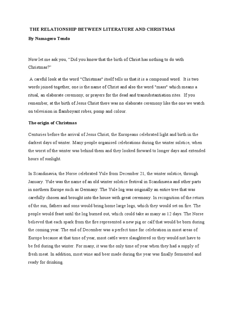 The Relationship Between Literature and Christmas | PDF | Christmas ...