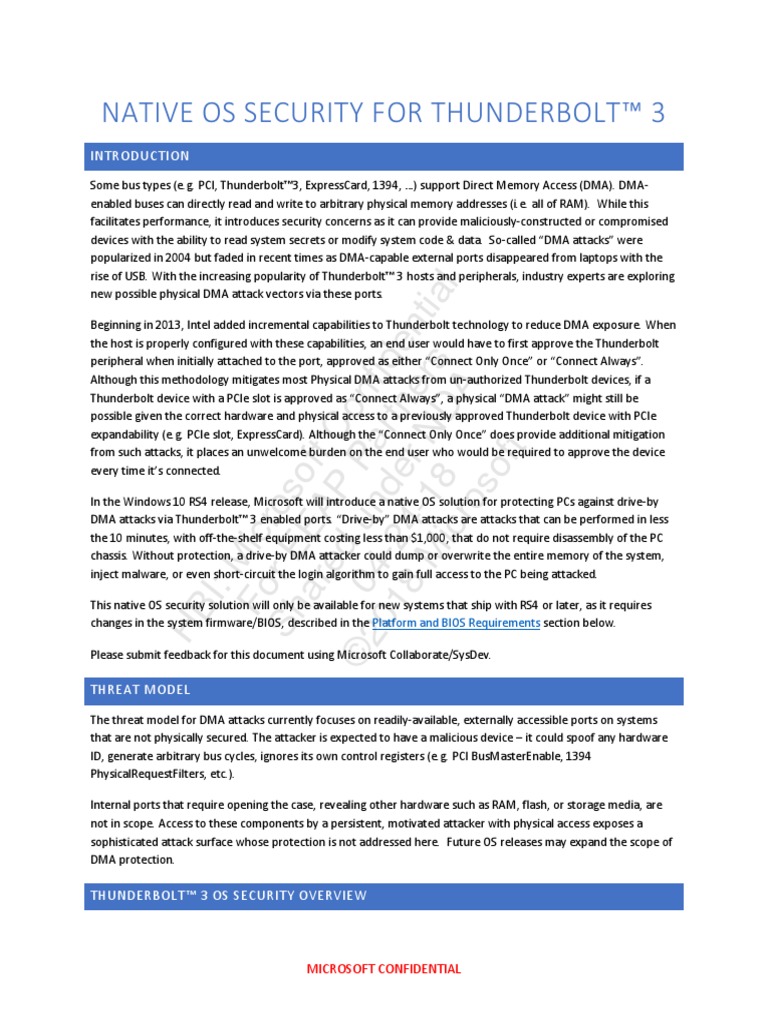 Native OS Security For Thunderbolt Whitepaper - 20180417 - EEAP Partners | PDF | Operating ...