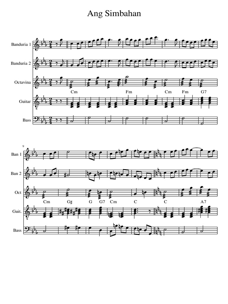 Ang Simbahan Musical Arrangement | PDF | Musical Instruments | Guitar ...