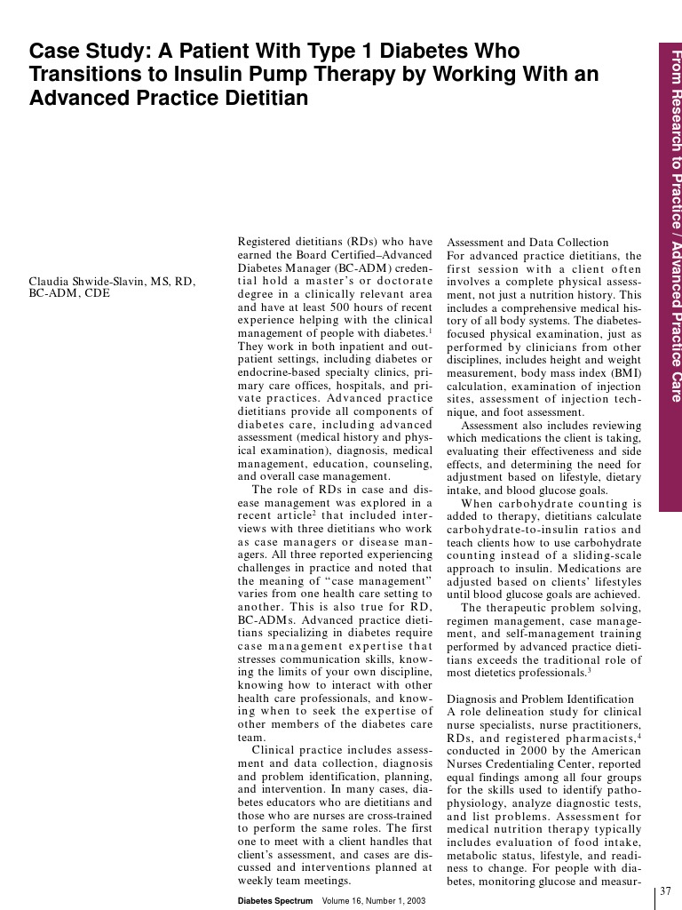 Case Study A Patient With Type 1 Diabetes Who Download Free Pdf