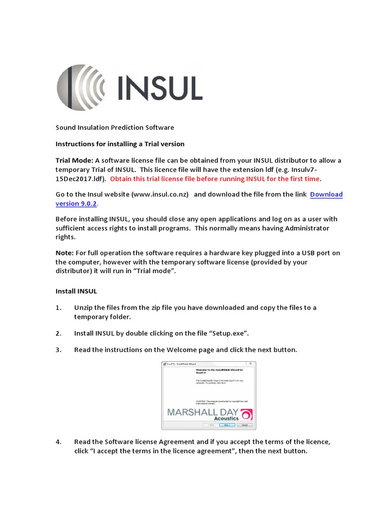 Install Instructions For INSUL TrialVersion PDF | PDF | License ...