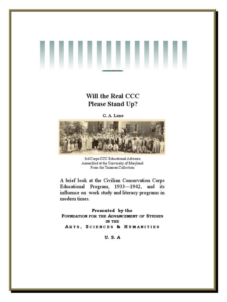 CCC Stand Up: The Influence of The Civilian Conservation Corps ...