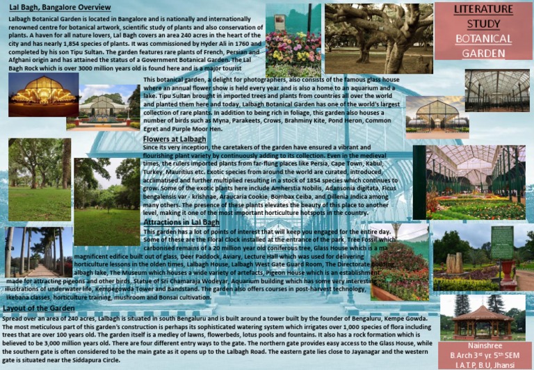 Lalbagh Botanical Garden Overview | PDF | Horticulture And Gardening ...