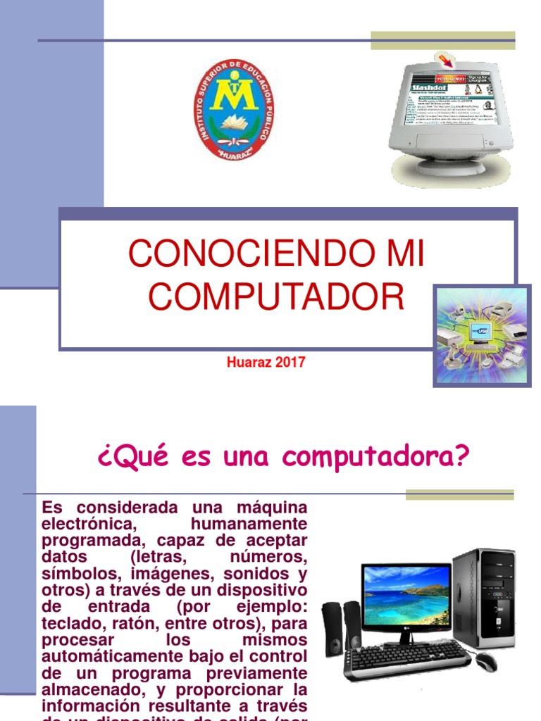Conociendo Mi Computador | PDF | Hardware de la computadora | Periférico