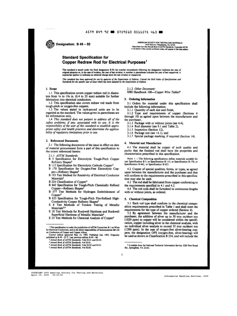 Astm B49-92 | PDF